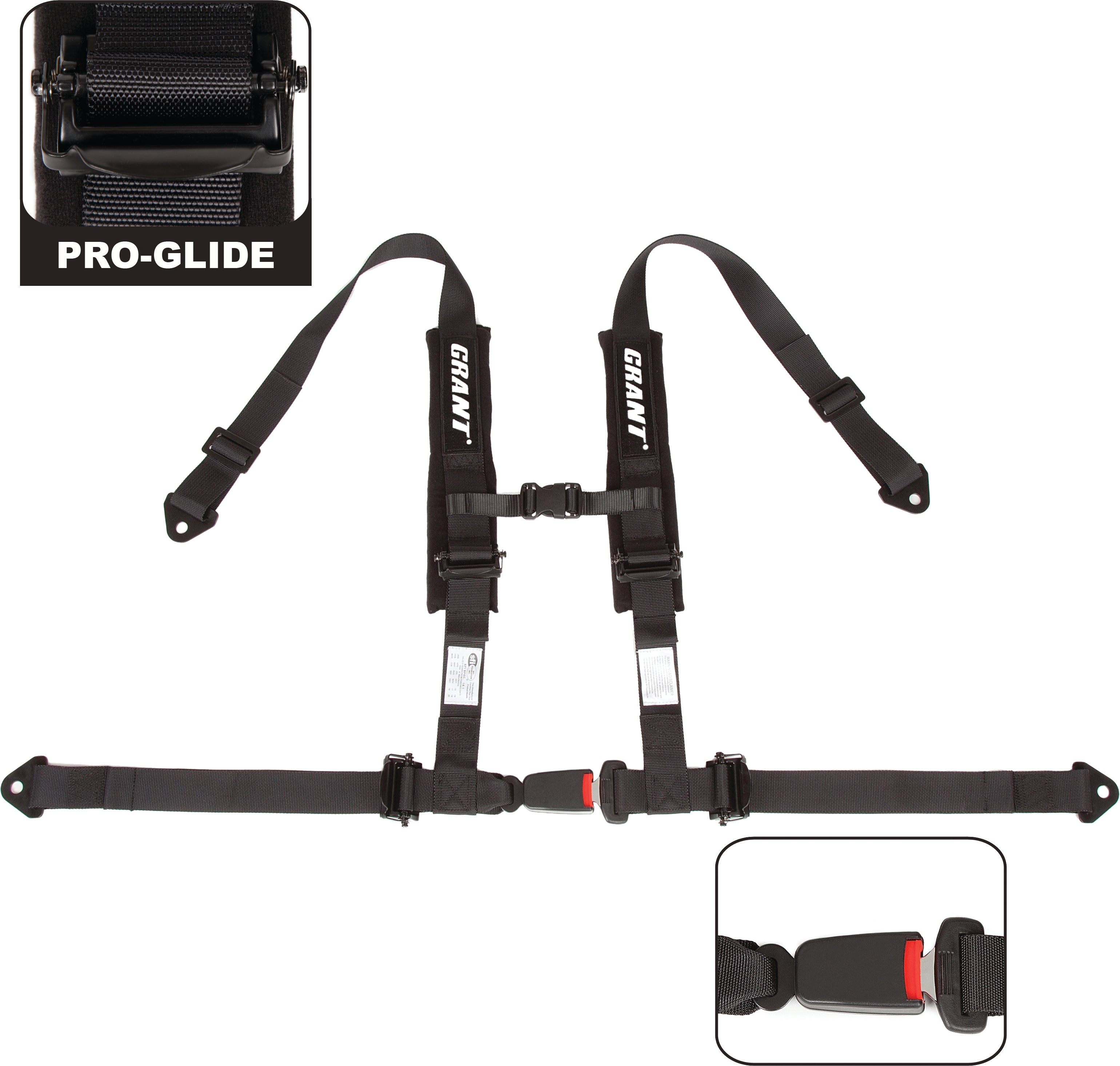 4 Point Safety Harness Black 2" Straps