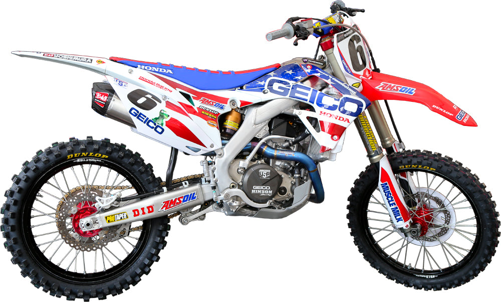 Complete Kit Mxon Geico Honda White Number Plates