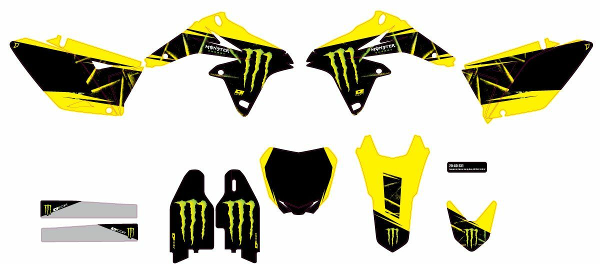 Cmplt Kit Monster Energy Slash White Bg